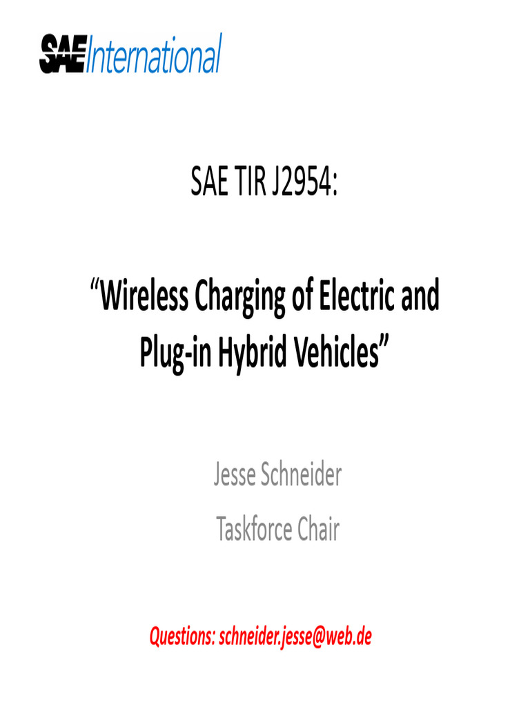 SAE J2954 Wireless Charging Dec 2010 - 2 | PDF | Wireless | Inductor