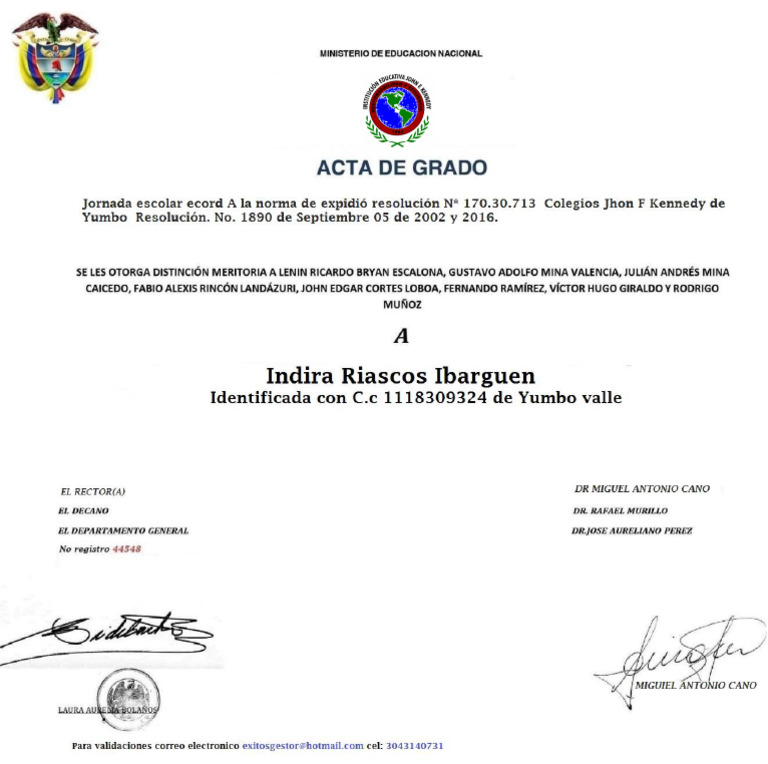 Acta de Indira 1 | PDF