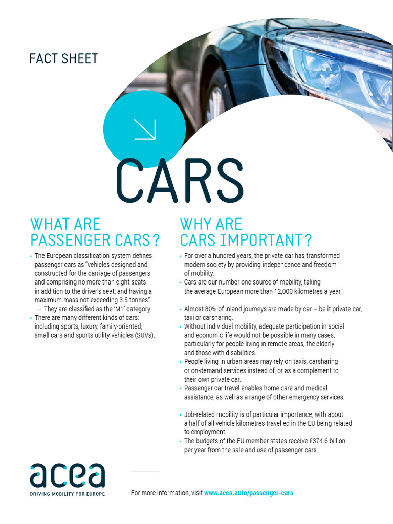 cars_fact_sheet_ACEA | Download Free PDF | Car | Vehicle Technology