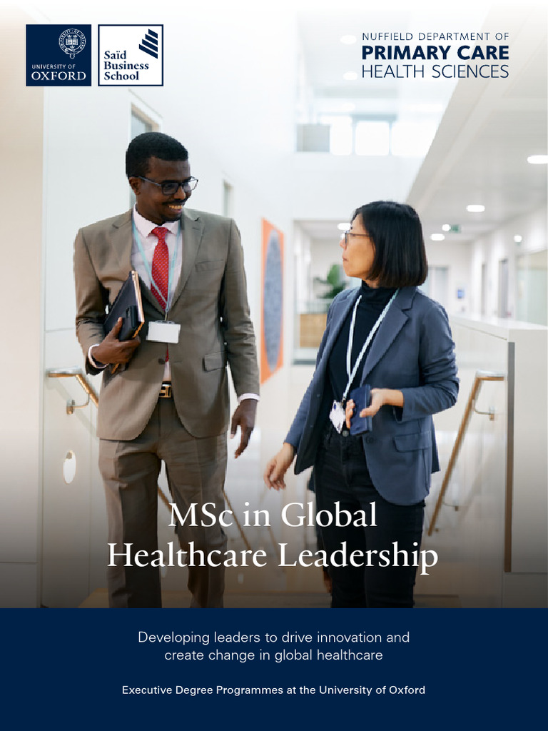 Oxford MSc Global Healthcare Leadership | PDF | Health Care | Evidence ...
