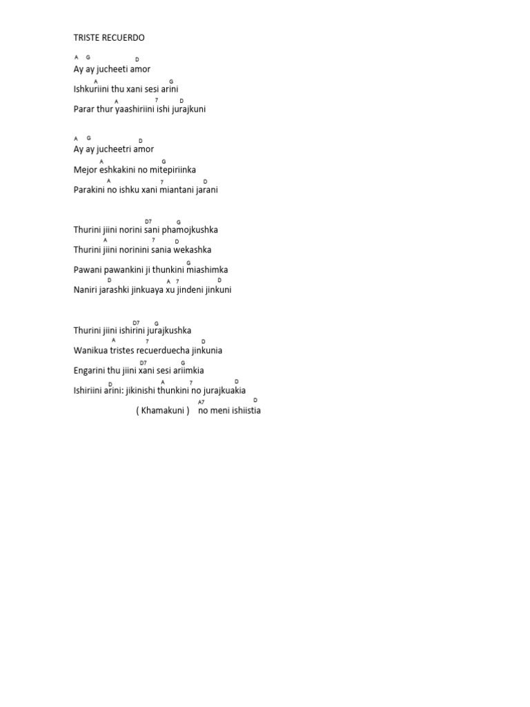 Triste Recuerdo Chord | PDF