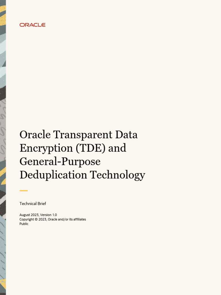 Oracle Tde Dedupe Tech Brief 10394545 | PDF | Backup | Databases