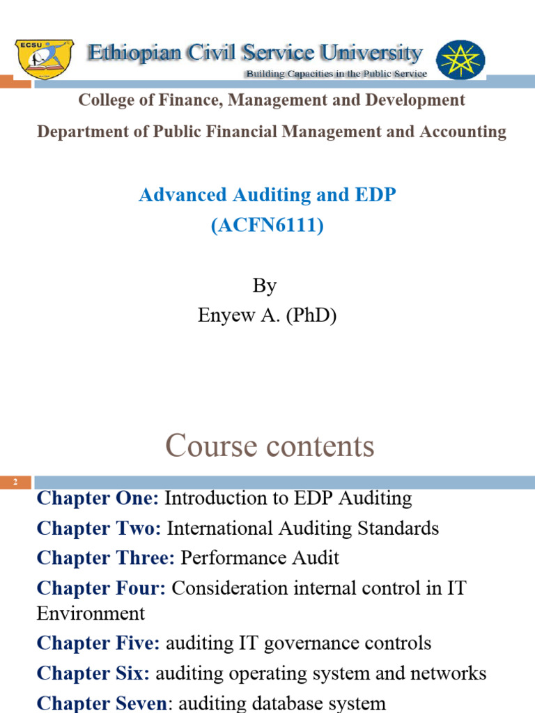 Auditing and EDP CH - 1 | PDF | Audit | Financial Statement
