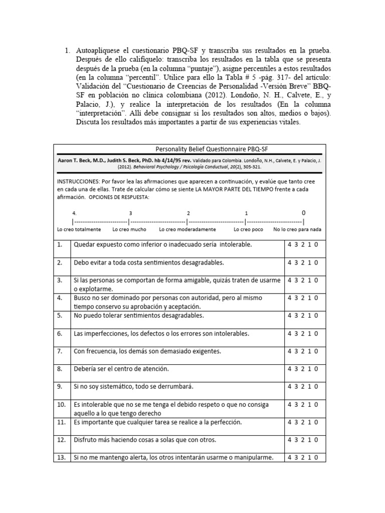 PBQ SF | PDF | Relaciones personales, crianza y desarrollo personal