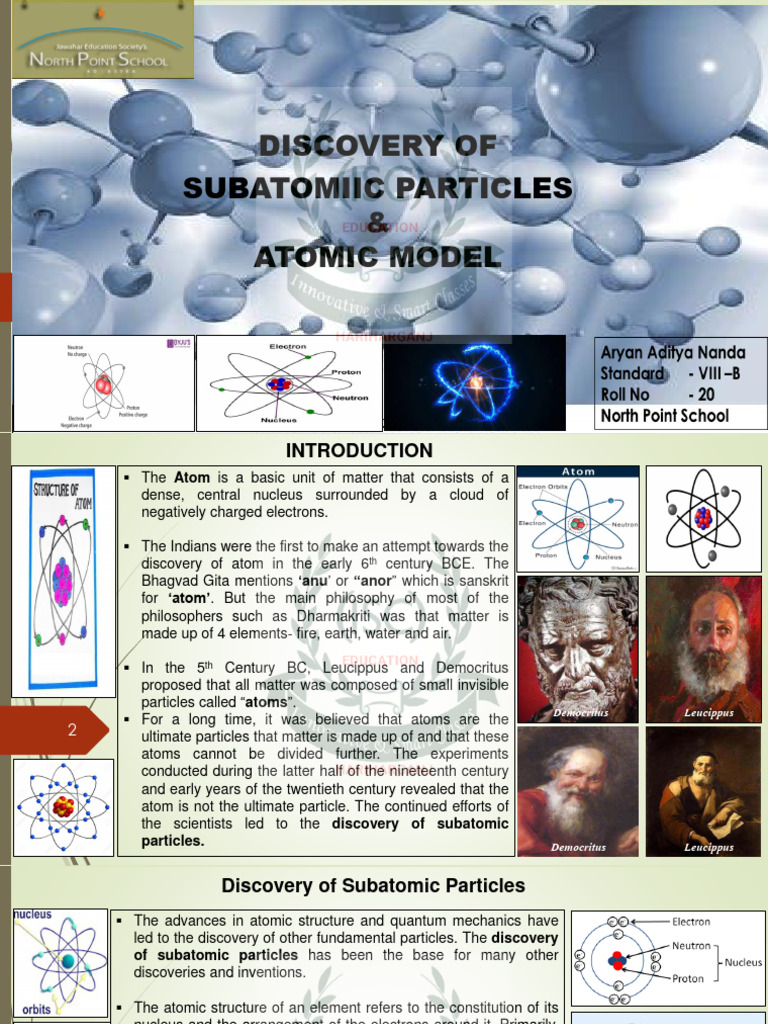 Discovery Of Subatomic Particles Pdf Atoms Atomic Nucleus