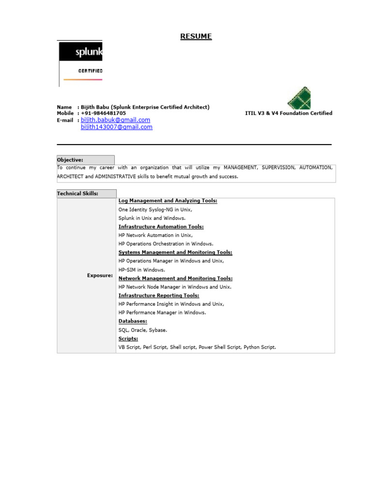 Resume Sample | PDF | Computer Network | Computer Cluster