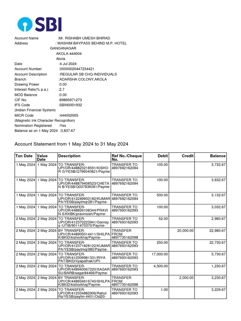 D 8 e LPQ0 QTWBN RNRH | PDF | Debits And Credits | Personal Finance
