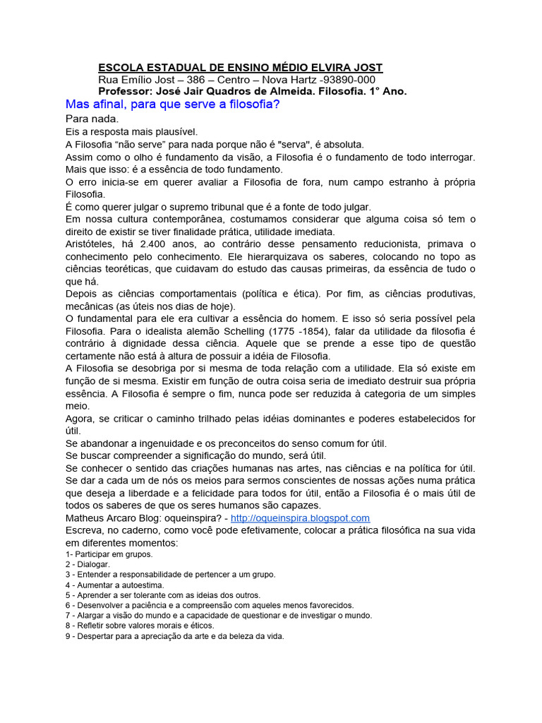 Filosofia: Essência e Utilidade | PDF | Science | Conhecimento