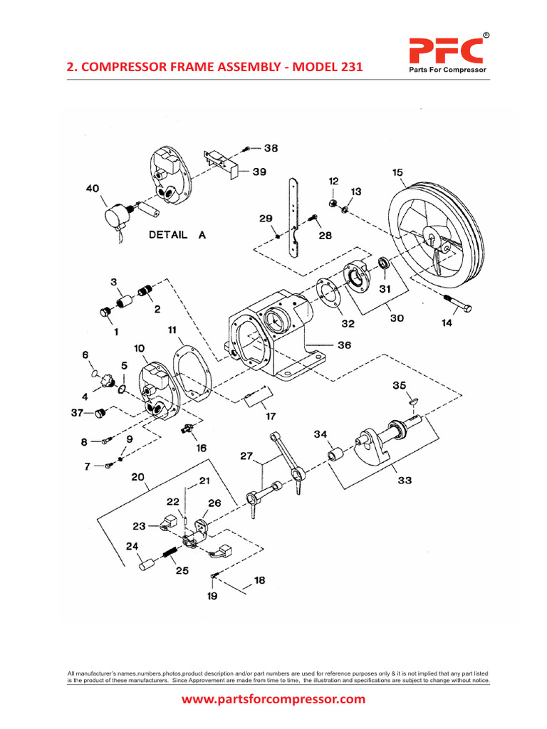 Compressor Frame Assembly-Model 231 | PDF | Machines | Manufactured Goods