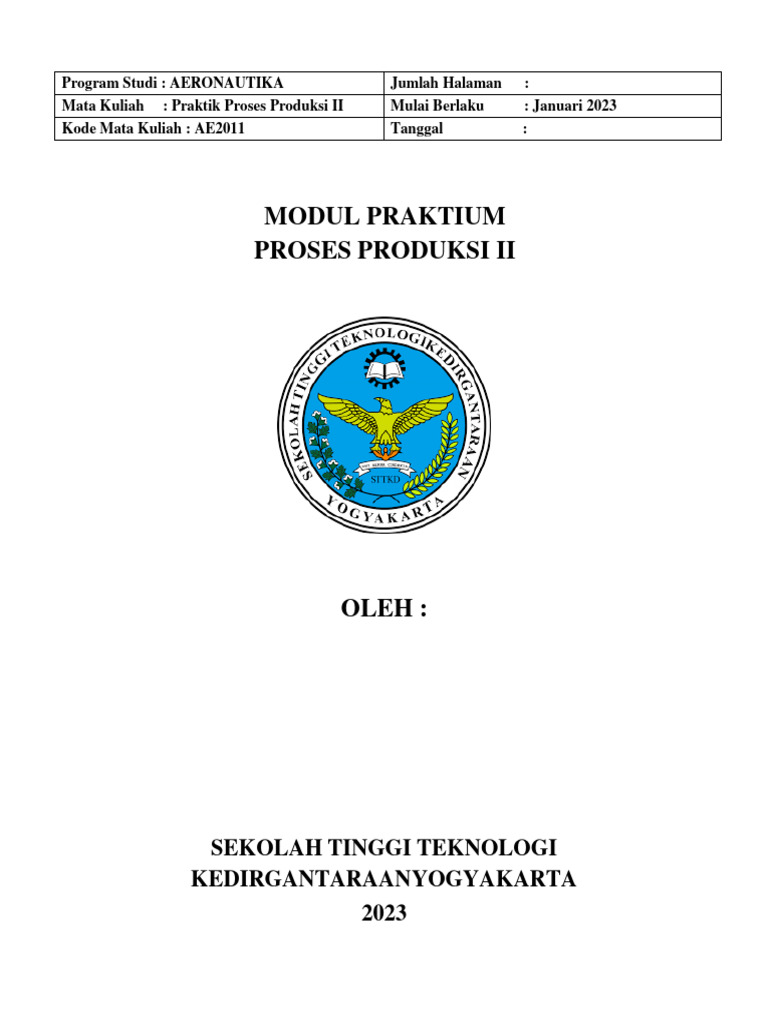 Modul Praktikum Proses Produksi II | PDF