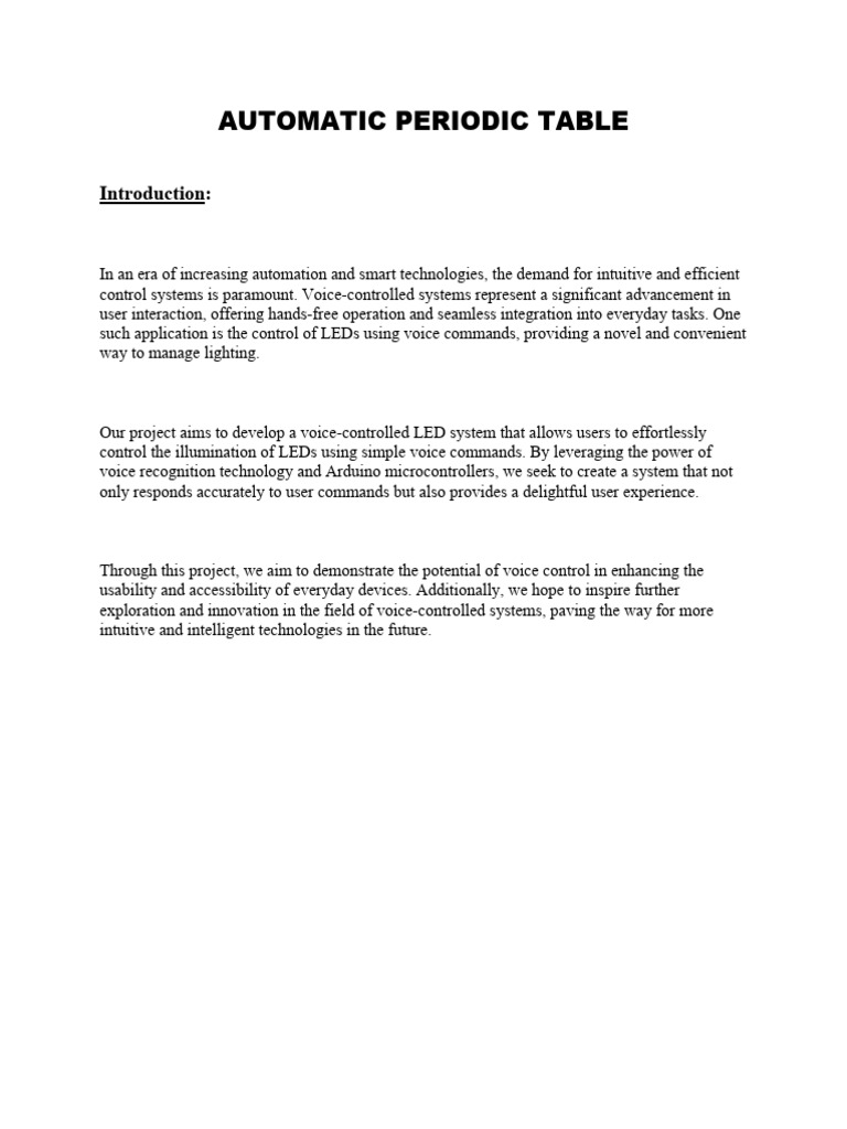 Automatic Periodic Table | PDF | Arduino | Usability