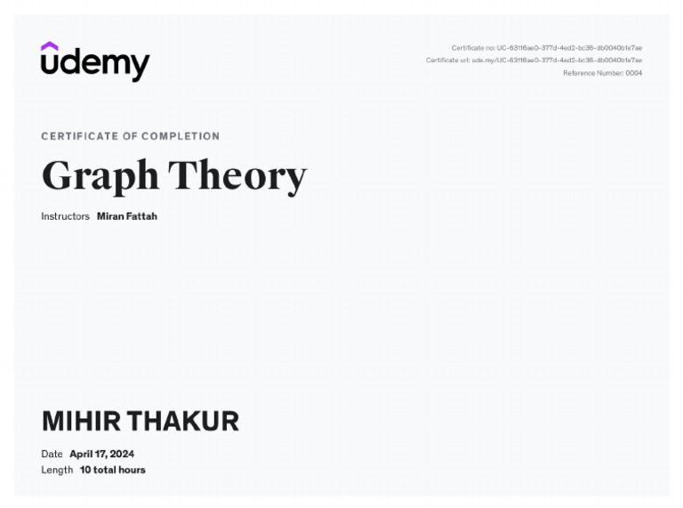 Graph Theory Certification | PDF