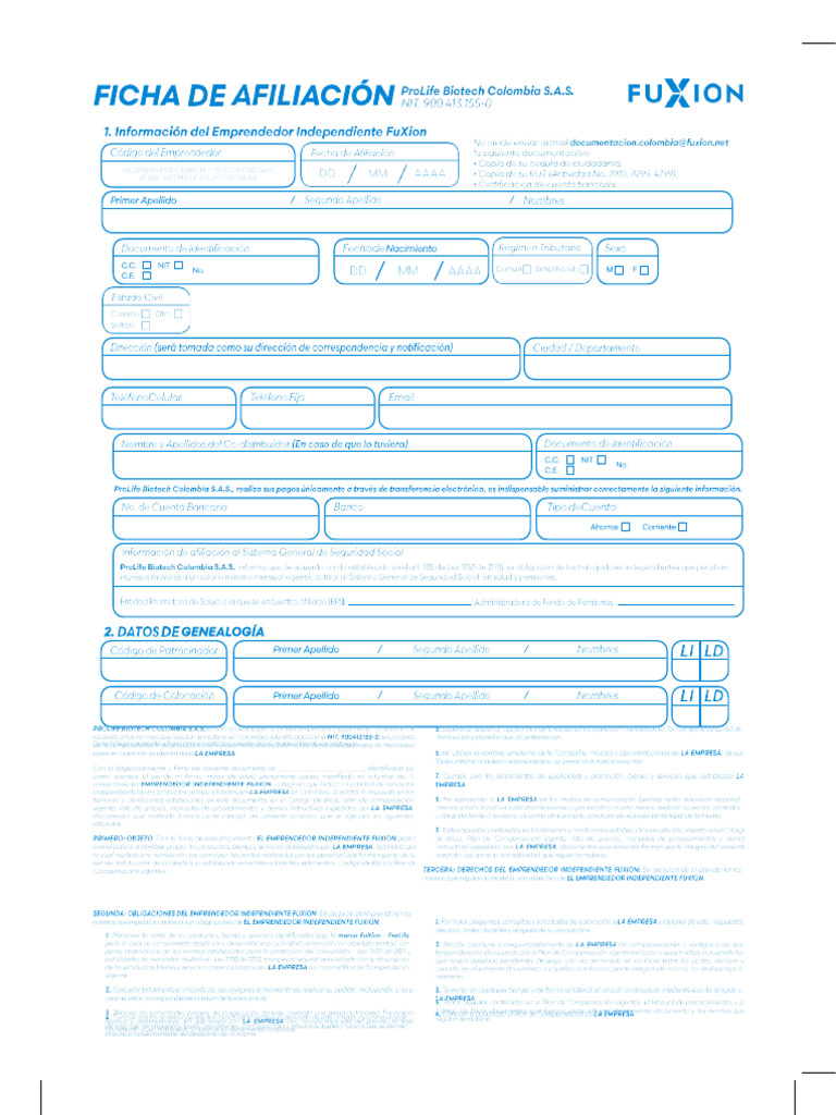 Ficha de Afiliación | PDF