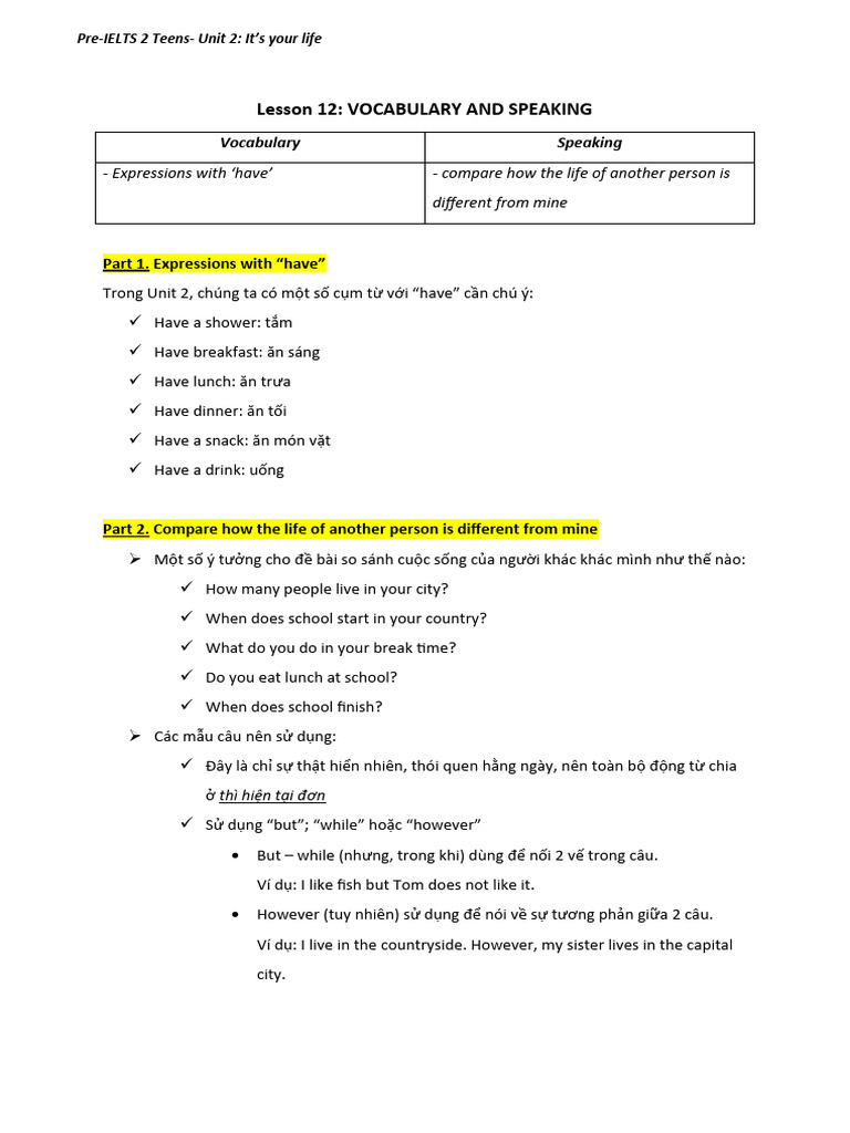 Learning Guides - Unit 2 - Lesson 4 | PDF