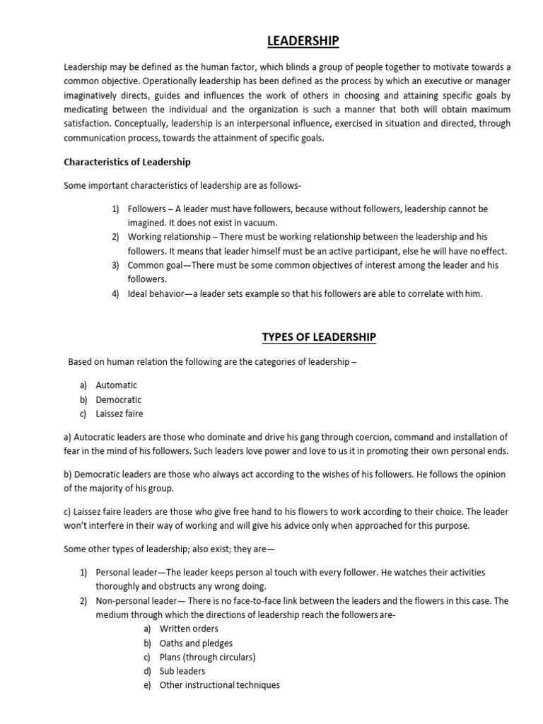 Leadership 101 | PDF | Leadership | Cognitive Science