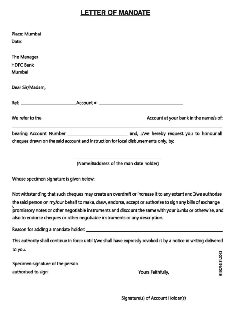Letter Mandate | PDF