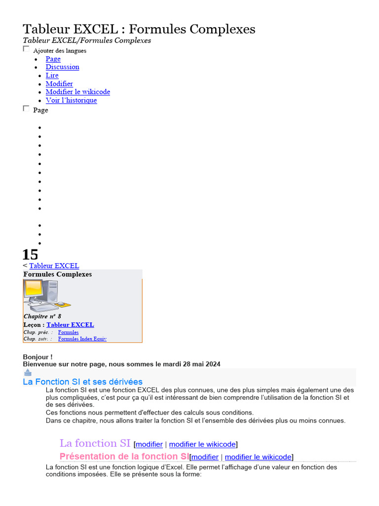 Tableur EXCEL | PDF | Microsoft Excel | Feuille de calcul