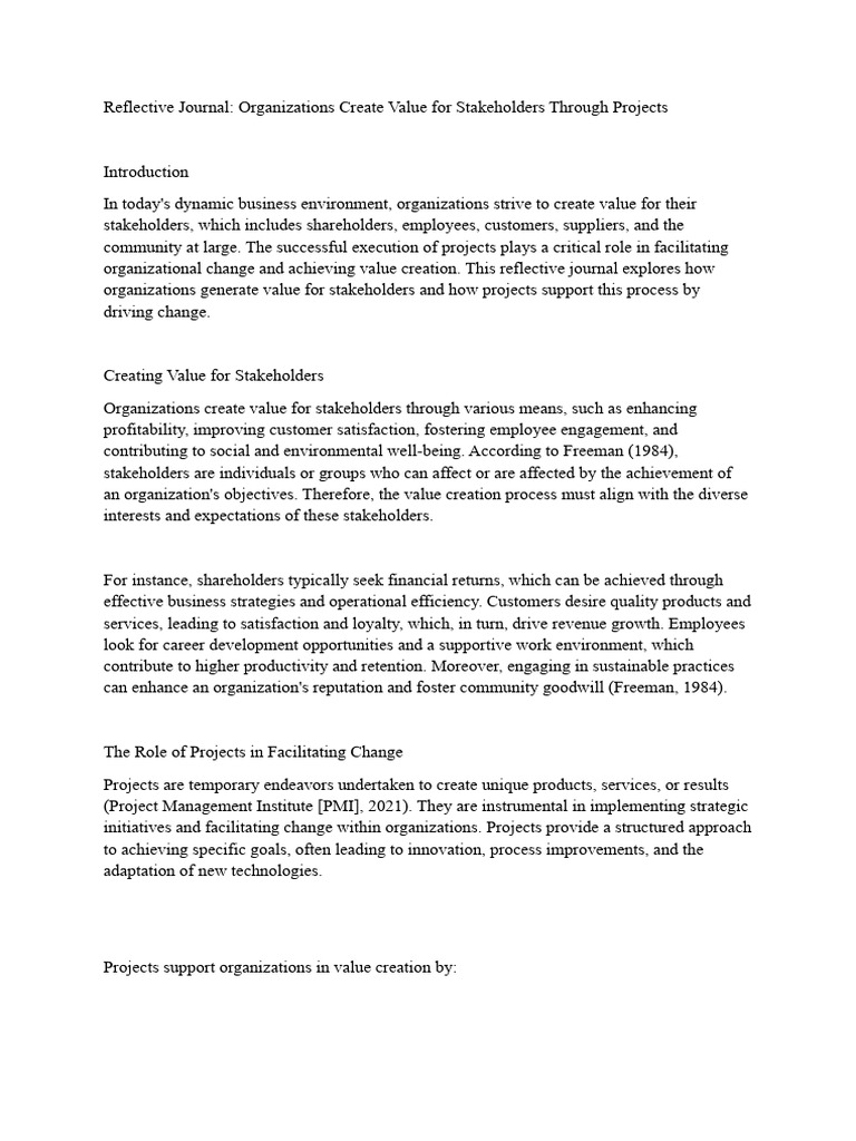 Journal 1113 Reflective Journal | PDF | Customer Relationship Management | Goal