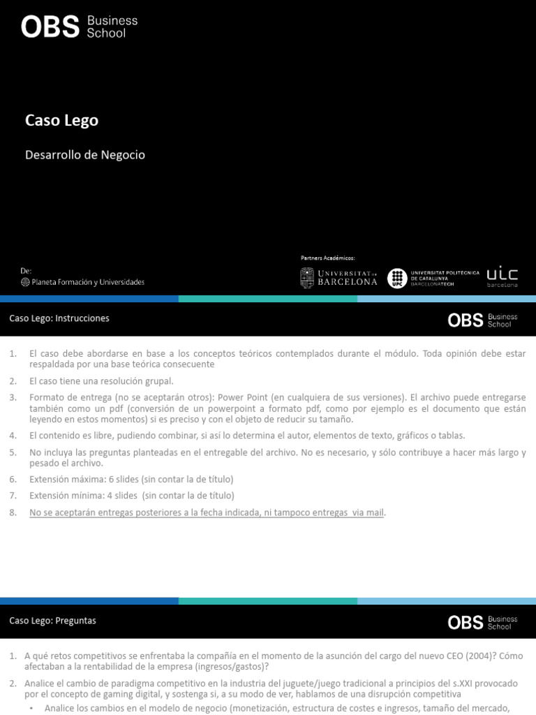 Análisis del Caso Lego y Estrategias Competitivas | PDF | Modelo de ...
