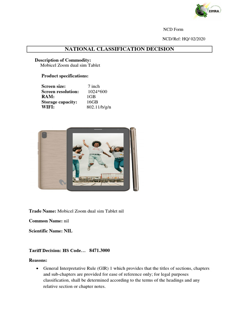 NCD Form Mobicel Dual Sim Tablet | PDF | Computer Program | Programming