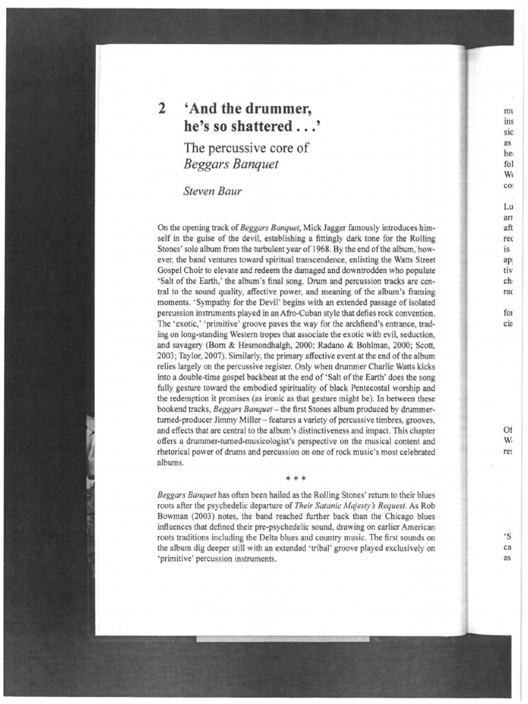 Baur, Beggars Banquet Chapter | PDF