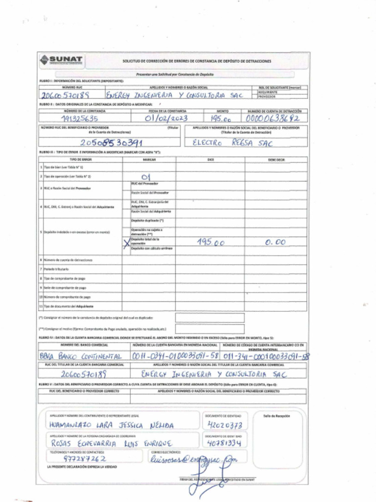 Solicitud de Correccion de Errores Detraccion | PDF Solicitud de Correccion de Errores Detraccion | PDF