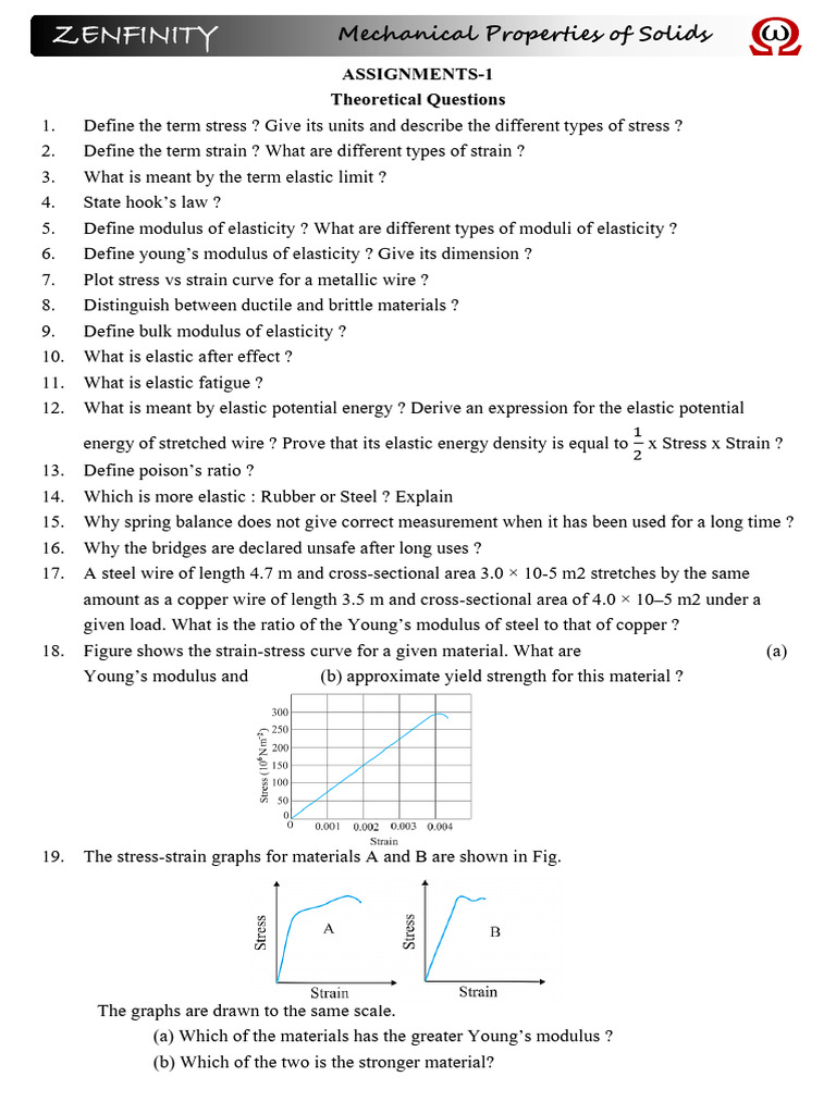 Assignments 1 | PDF | Elasticity (Physics) | Deformation (Engineering)