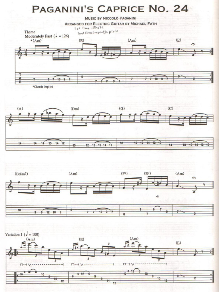 Paganini - Caprice No 24 | PDF