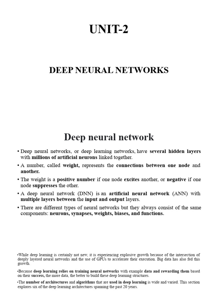 UNIT-2 DL | PDF | Artificial Neural Network | Deep Learning