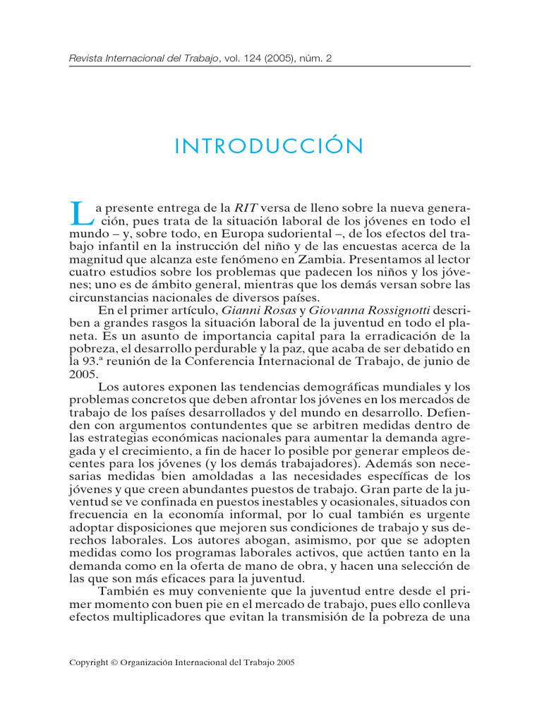 Intro 052 | PDF | Trabajo infantil | Desempleo