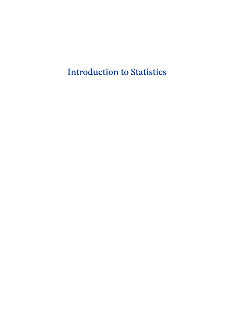 Introduction To Statistics 1662031282 | PDF | Probability Distribution | Statistics