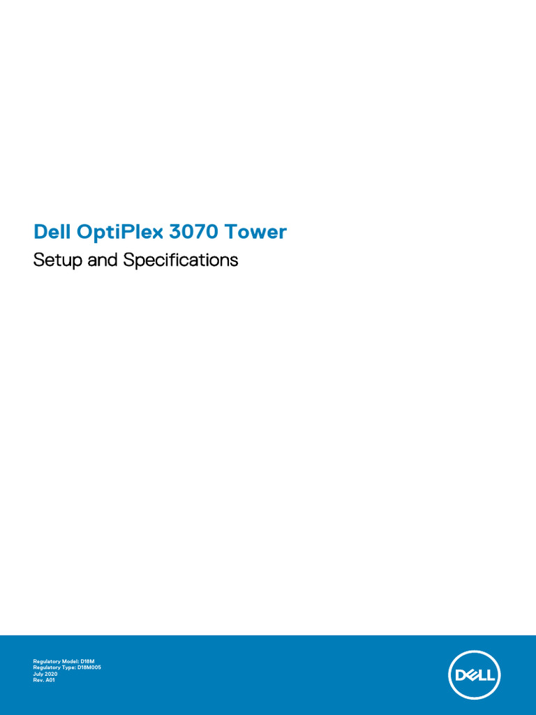 Dell OptiPlex 3070 Mini Tower Guide | PDF | Bios | Solid State Drive