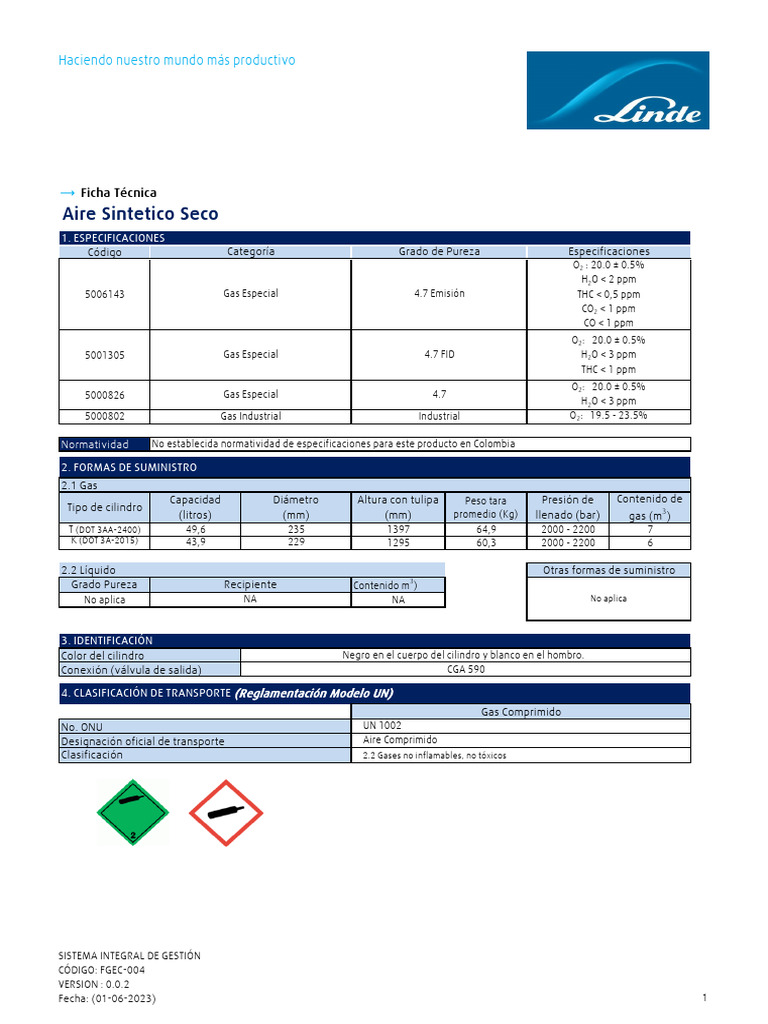 FGEC-004 Aire Sintetico Seco | PDF
