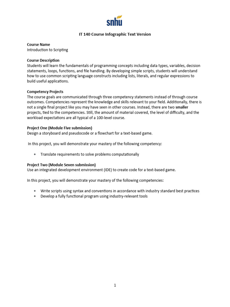 Introduction to Scripting Course Overview | PDF