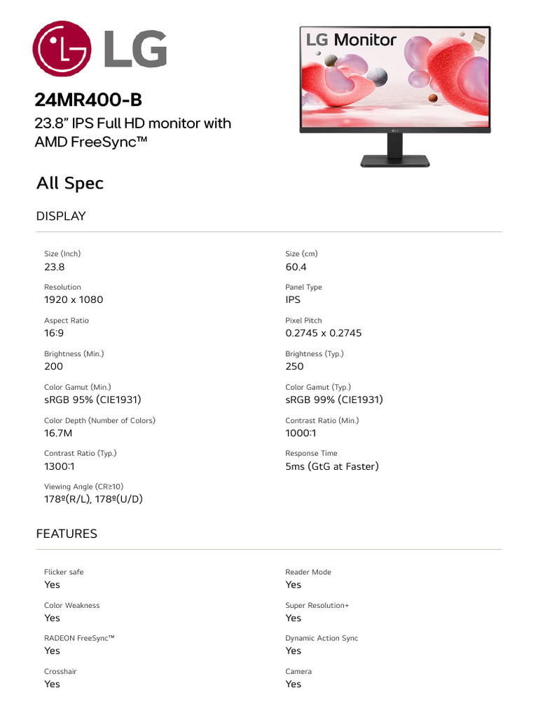 LG 24MR400 | PDF