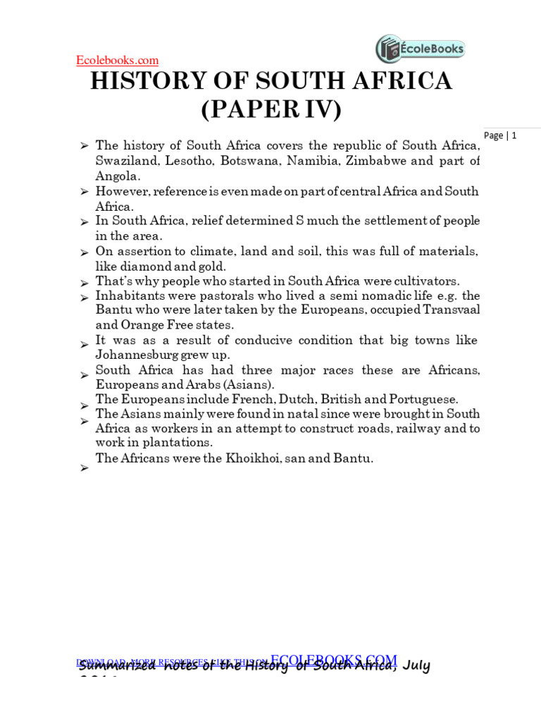 History of South Africa: San and Khoi Khoi | PDF | South Africa | Africa