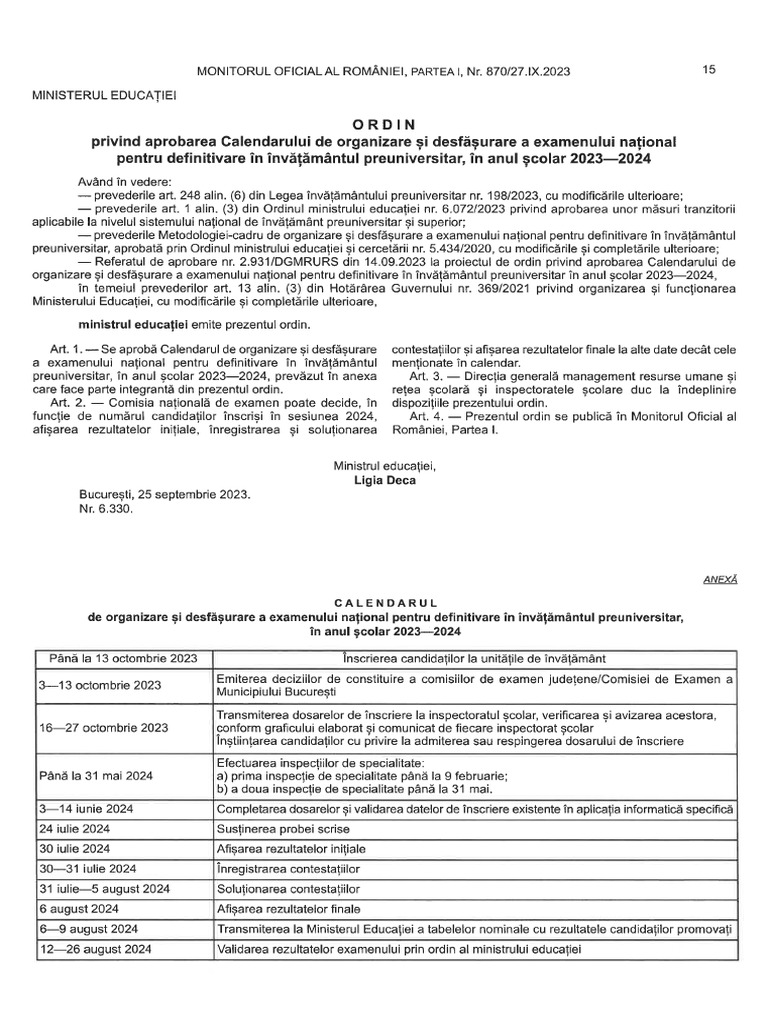 OM 6330 Din 2023 - Calendar | PDF