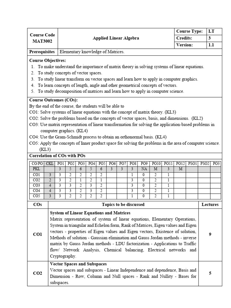 MAT3002 - APPLIED-LINEAR-ALGEBRA - LT - 1.1 - 67 - MAT3002 - Applied Linear Algebra - LT - 3 ...