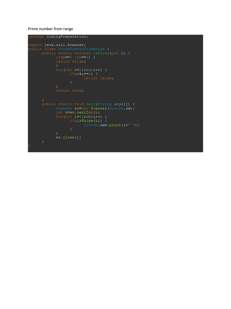 Prime Number From Range | PDF