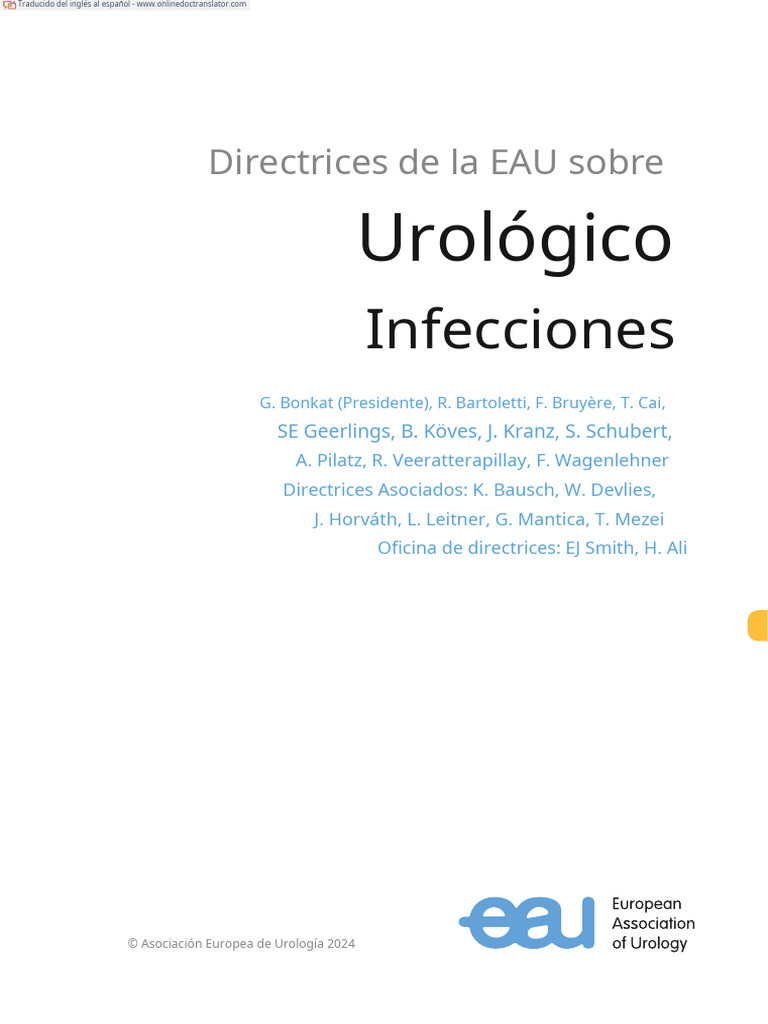 EAU Guidelines On Urological Infections 2024.en - Es | PDF | Medicina ...
