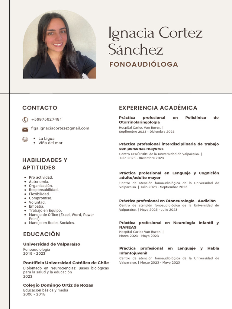 Currículum Vitae Ignacia Cortez | PDF | Espectro autista | Neurociencia