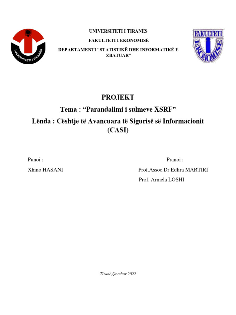 Projekti Final CASI Xhino Hasani PDF | PDF