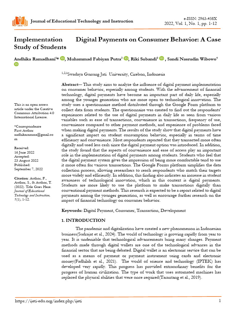 Ijeti Journal - Andhika R Et All | PDF | Questionnaire | Cash