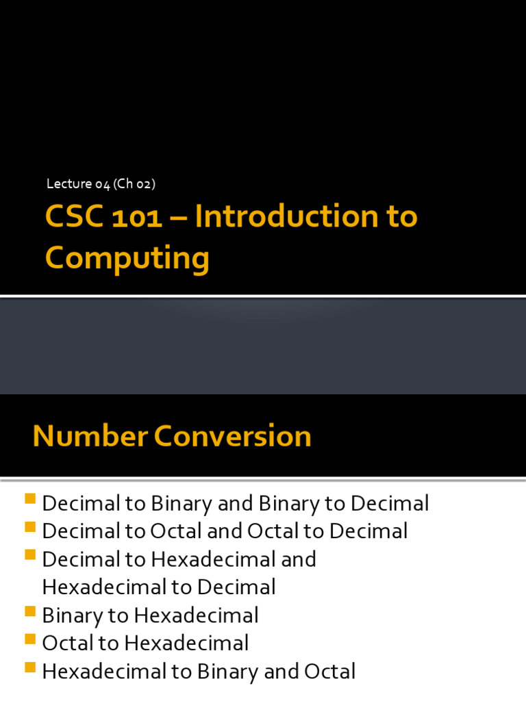 ICT Lecture 04 | PDF | Decimal | Theory Of Computation