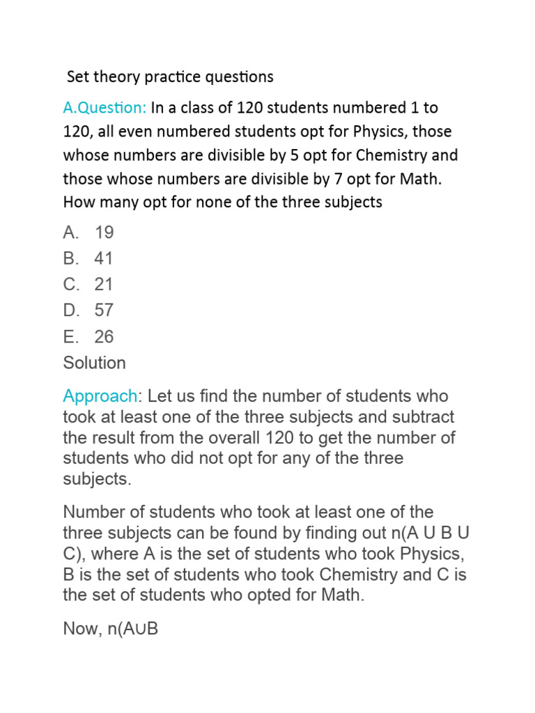 Set Theory Questions | PDF | Linguistics