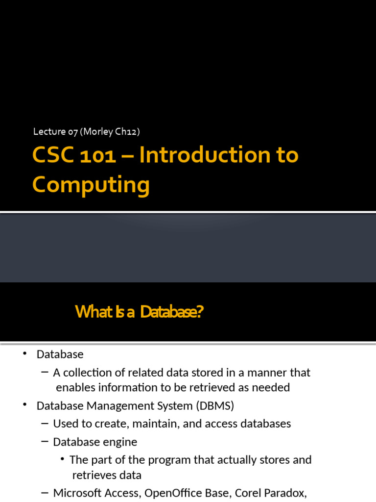 ICT Lecture 07 | PDF | Databases | Relational Database