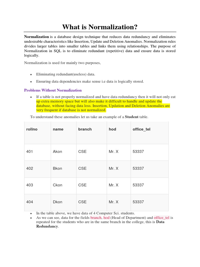 Normalization lesson | PDF | Data | Software Design