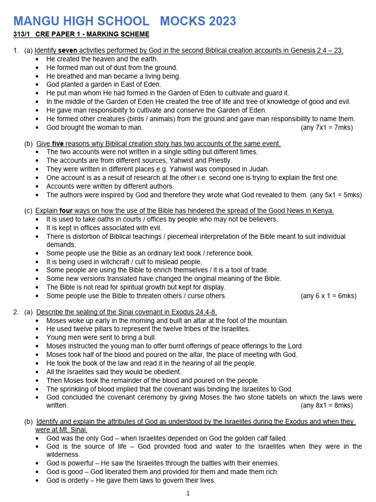 Cre 1ms Comp | PDF | Book Of Exodus | Israelites