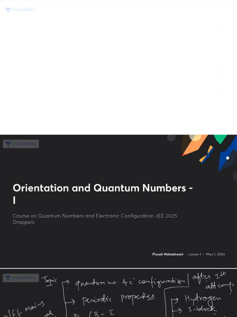 Orientation and Quantum Numbers I With Anno | PDF