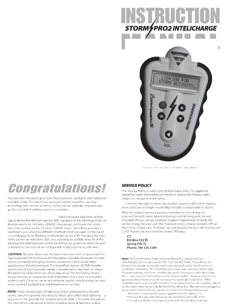 STORMPRO2 Instruction Manual | PDF